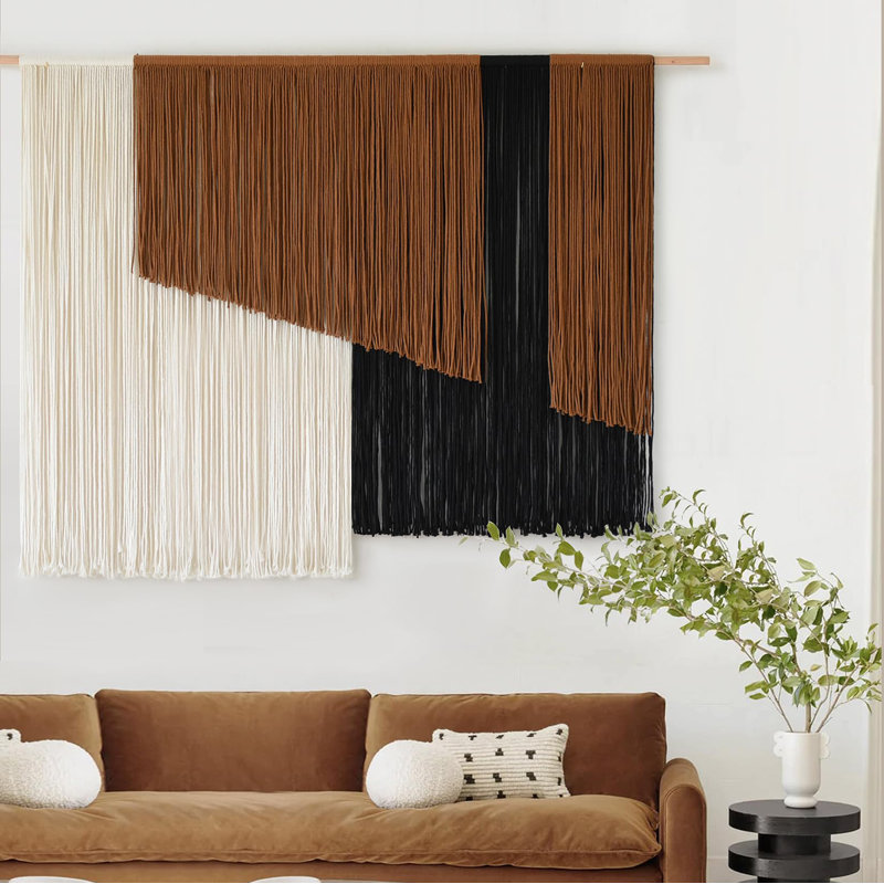 Dakota Fields Large Macrame Wall Hanging Dip Dyed Fiber Macrame Wall Decor Boho Cord Living Room ...